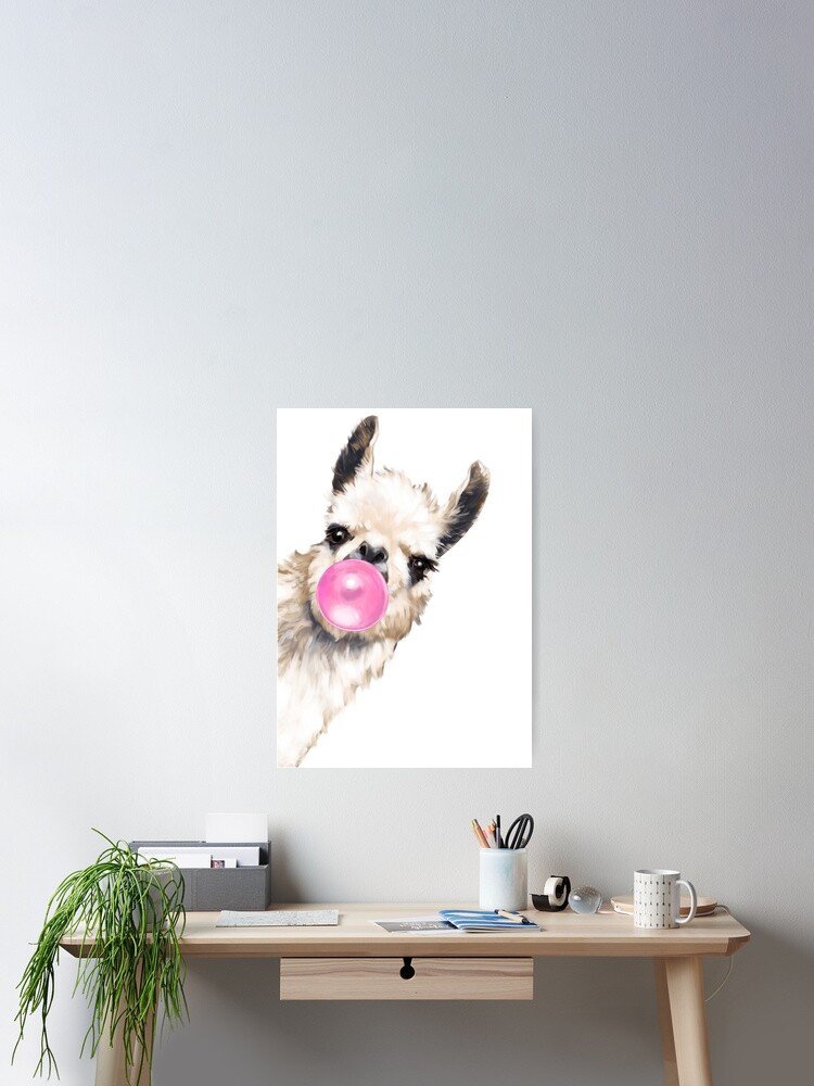 "Sneaky Llama with Bubble Gum" Poster for Sale by bignosework | Redbubble