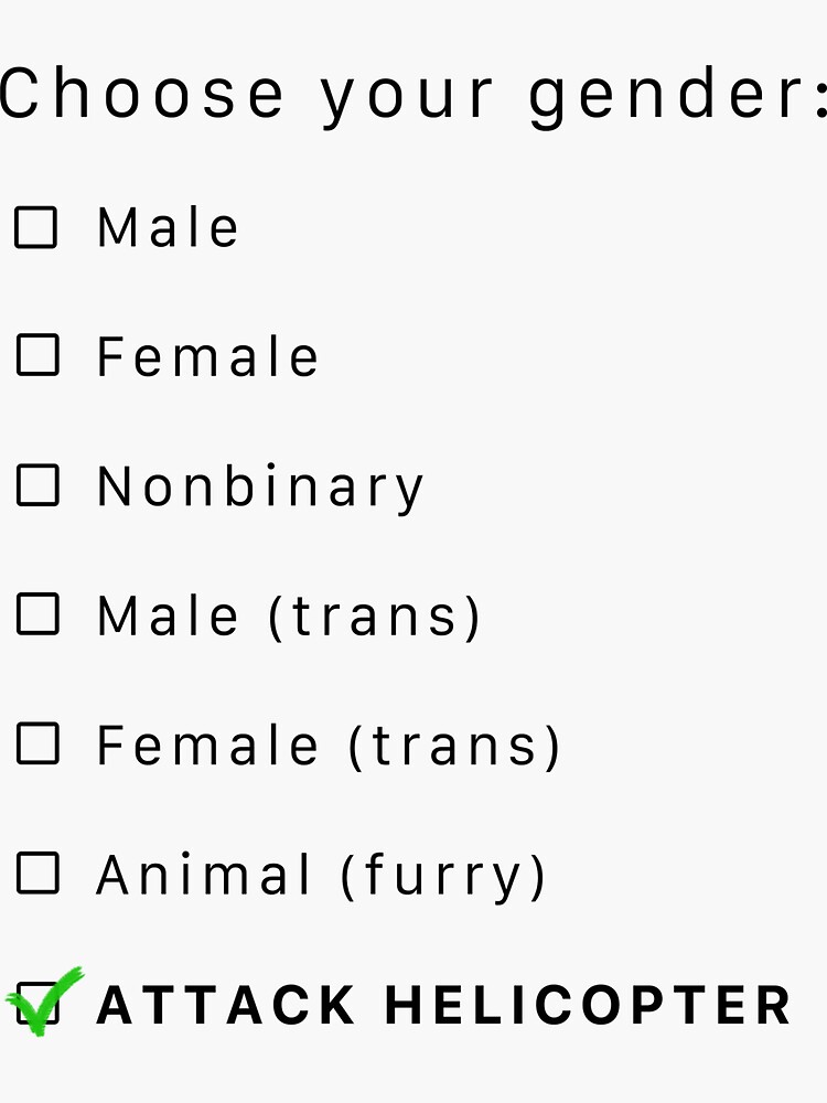 "choose your gender template" Sticker for Sale by Darkandgothic | Redbubble