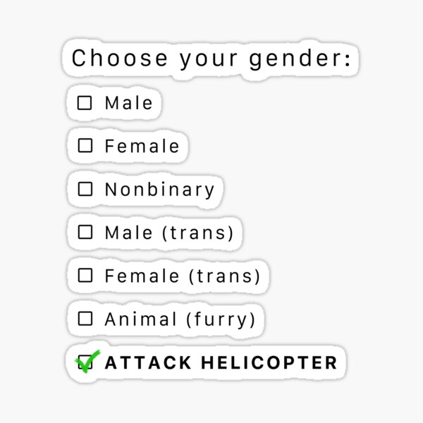 "choose your gender template" Sticker for Sale by Darkandgothic | Redbubble
