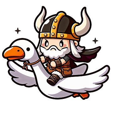 "Cute little viking warrior fly on a goose" Sticker for Sale by ...