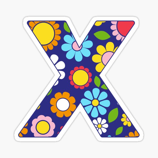 "Hippie Floral Alphabet Letter X" Sticker for Sale by ToluaPrints ...