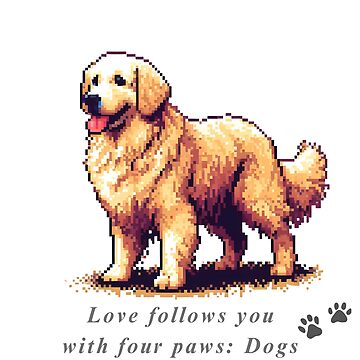"Golden retriever pixel art style" Sticker for Sale by x-topia | Redbubble