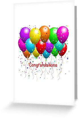 "Congratulations Balloons " Greeting Card by purplesensation | Redbubble