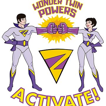 "wonder twins powers activate one" Sticker for Sale by FlamaC | Redbubble