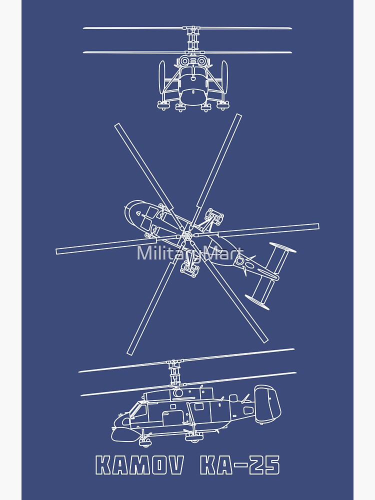 "Kamov Ka-25 Russian Helicopter Blueprints Diagrams" Sticker for Sale by MilitaryMart | Redbubble