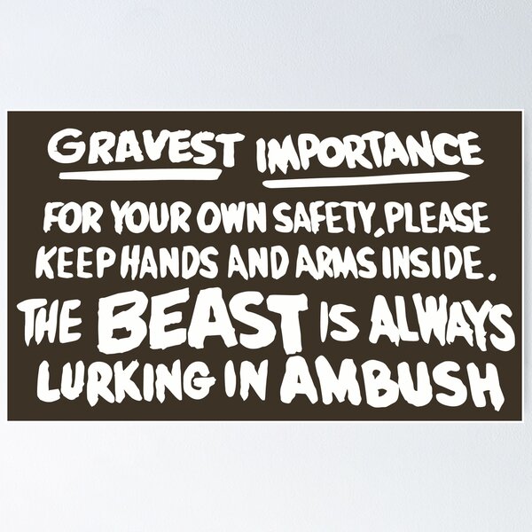 "The Beast - King's Island Warning Sign" Poster for Sale by ...