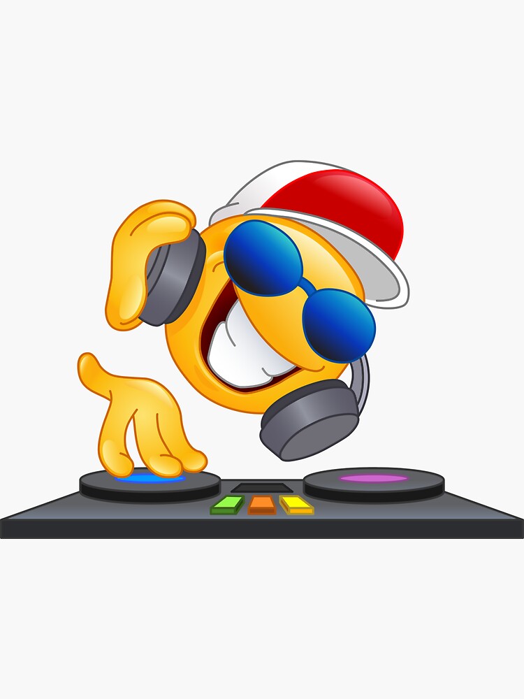 "DJ Emoticon" Sticker for Sale by Yael Weiss | Redbubble
