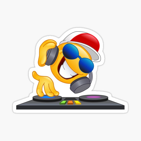 "DJ Emoticon" Sticker for Sale by Yael Weiss | Redbubble