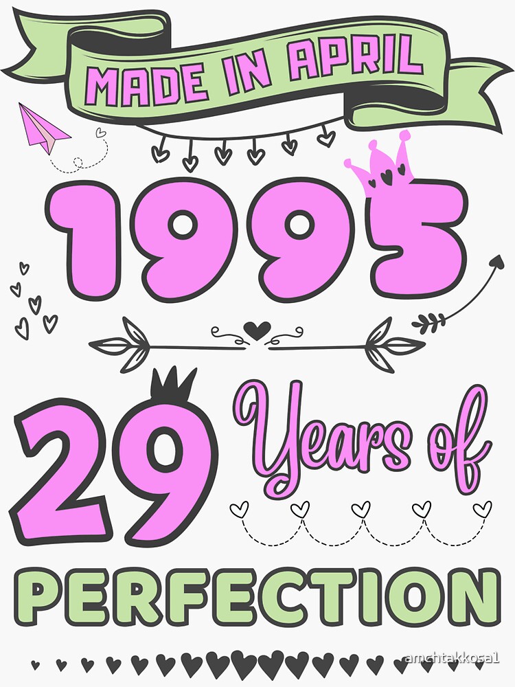 "Made in april 1995 29 Years of Perfection, 29th Birthday mug ...
