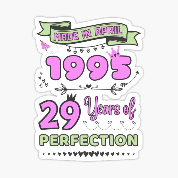 "Made in april 1995 29 Years of Perfection, 29th Birthday mug ...