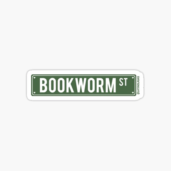 "Bookworm St / Aesthetic Bookish Dark Green Road Street Sign " Sticker ...