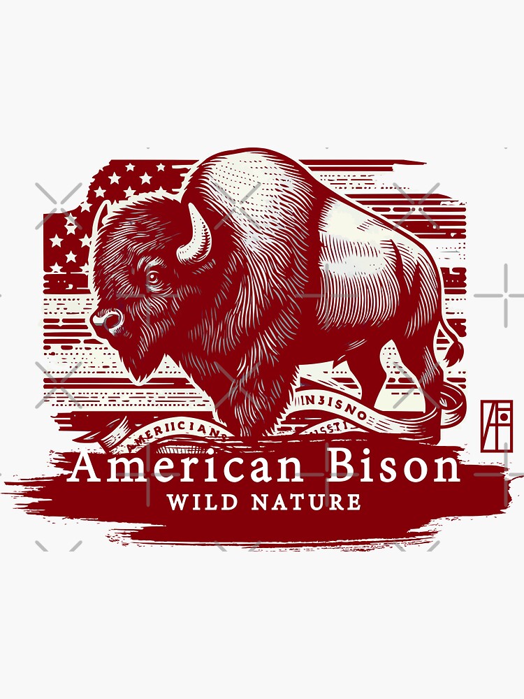 "American Bison - WILD NATURE - BISON -15" Sticker for Sale by ...
