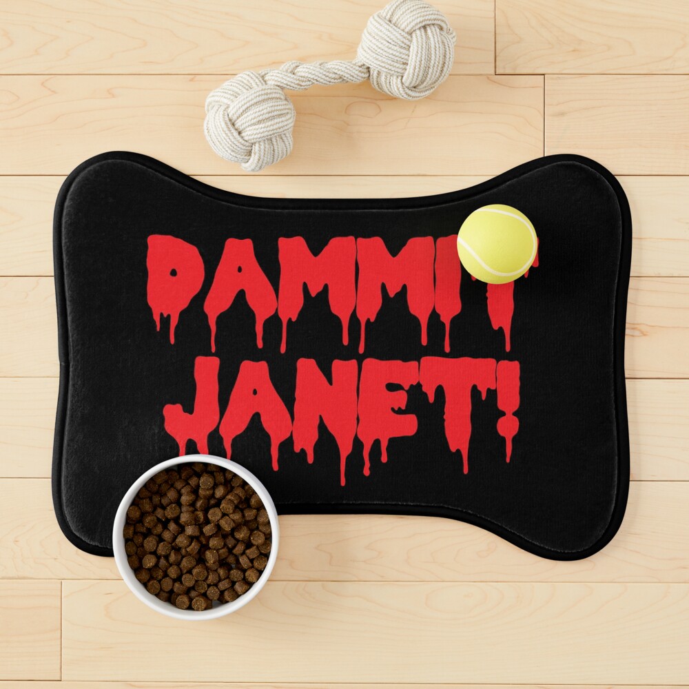 "Dammit Janet Horror Film Dripping Blood" Sticker for Sale by ...
