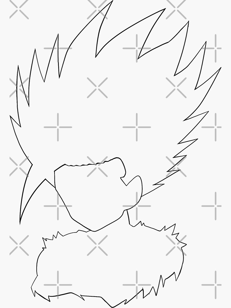 "Gohan Outline" Sticker for Sale by PuffinDraws | Redbubble