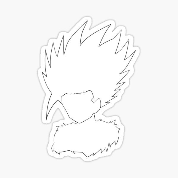 "Gohan Outline" Sticker for Sale by PuffinDraws | Redbubble