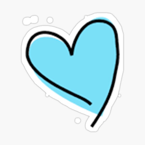 "blue heart" Sticker by julieiluj | Redbubble
