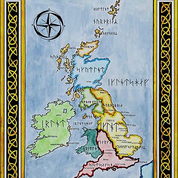 "Danelaw Map; Runic map of Anglo-Saxon Britain" Poster for Sale by ...