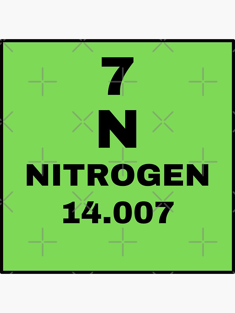 "Periodic Table Of Elements - 7 (N) Nitrogen" Sticker for Sale by ...