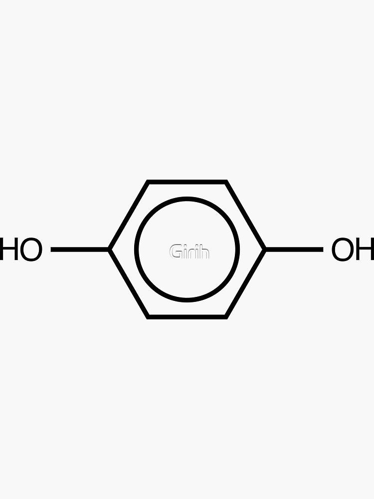 "Hydroquinone Chemical Molecule Structure" Sticker by Girih | Redbubble