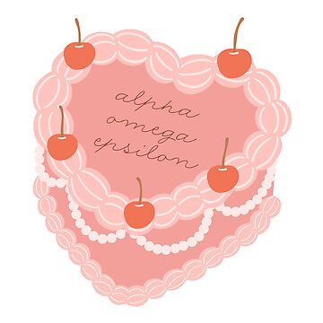"Alpha Omega Epsilon - Cake" Sticker for Sale by kelleymackenzie ...