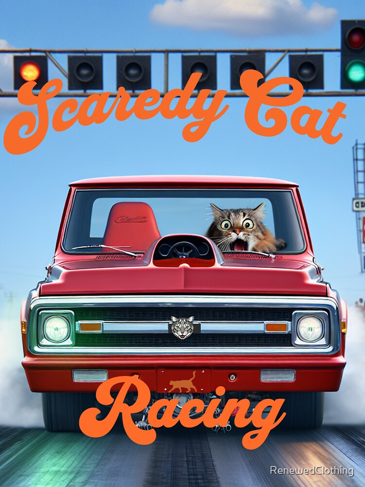 "Scaredy Cat Racing" Sticker for Sale by RenewedClothing | Redbubble