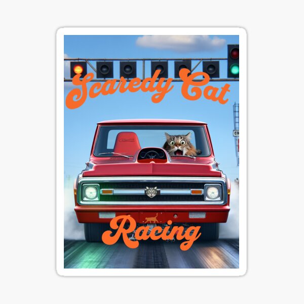 "Scaredy Cat Racing" Sticker for Sale by RenewedClothing | Redbubble