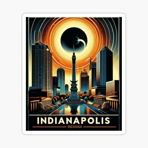 "Solar Eclipse Indianapolis 2024" Sticker for Sale by Lowtech | Redbubble