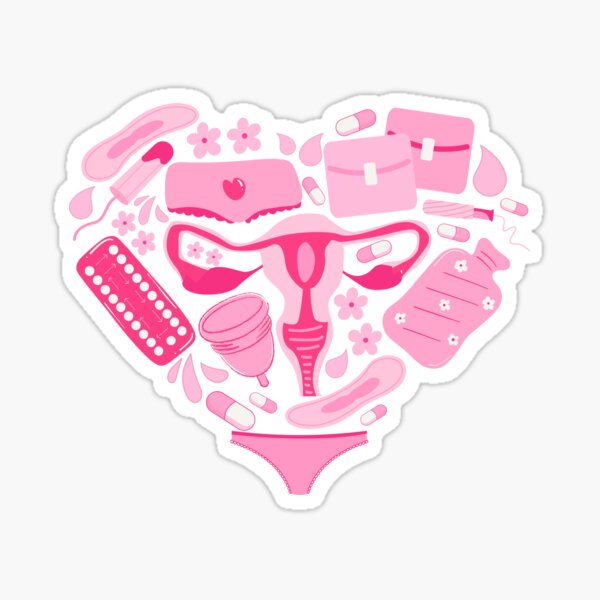 "Period Pride Heart" Sticker for Sale by triplewatersign | Redbubble
