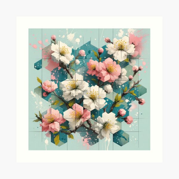 "Great Splash of Cubist Cherry on Dirty Blue Skies" Art Print for Sale ...