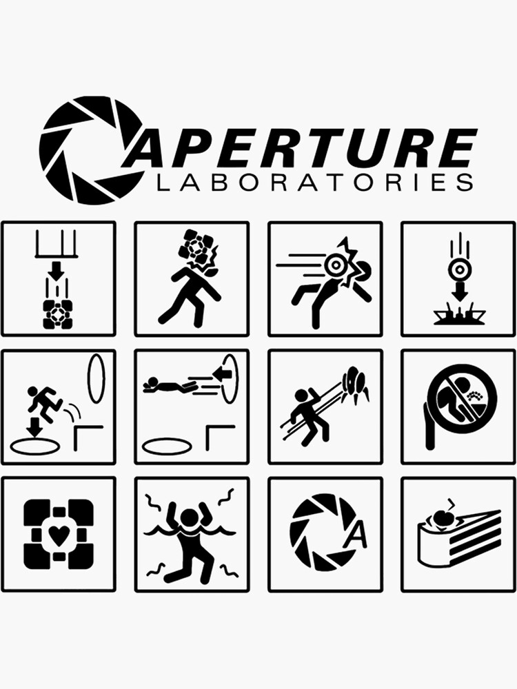 "Portal Aperture Science Laboratories" Sticker for Sale by Simonchard98 ...