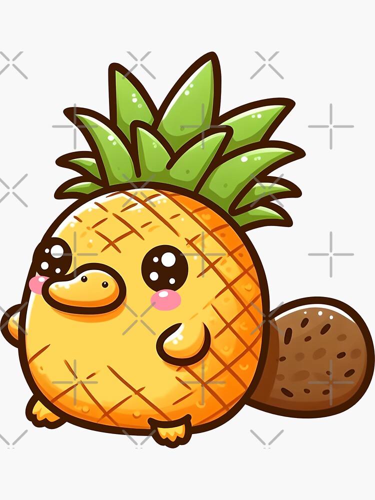 "Pineapple platypus" Sticker for Sale by Delidream | Redbubble