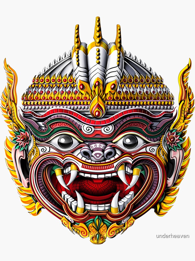 Khmer Hanuman Mask Drawing