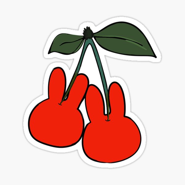 "Cherry Miffy Head Keychain" Sticker for Sale by Mono-Matique | Redbubble