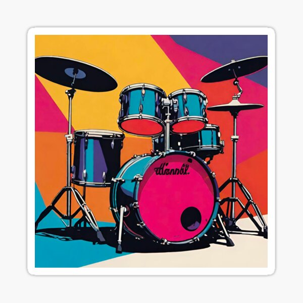 Rhythm Unleashed Drum Kit In Full Force Sticker For Sale By