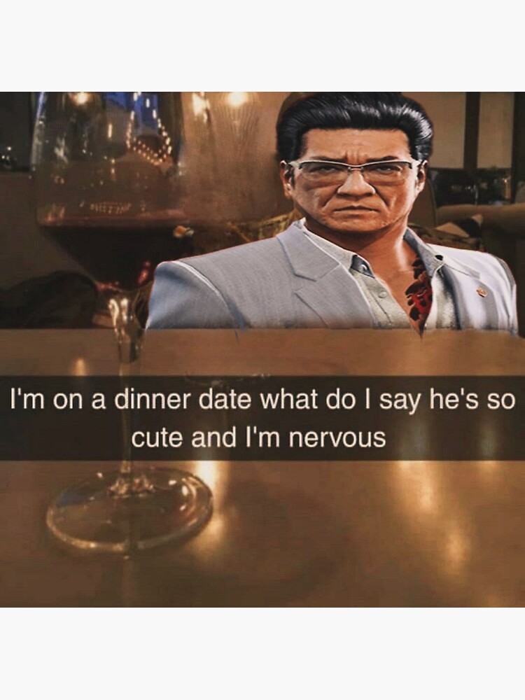 "Date with Daisaku Kuze Funny Yakuza Meme Design" Sticker for Sale by ...
