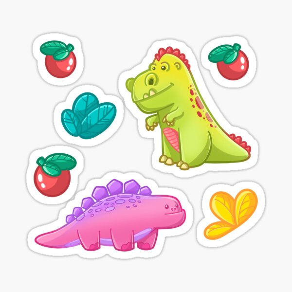 "Cute Dino Sticker Pack #2: Stegosaurs & T-Rex " Sticker for Sale by ...