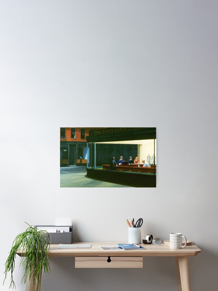 "Edward Hopper Nighthawks featuring Jessica Fletcher " Poster for Sale ...