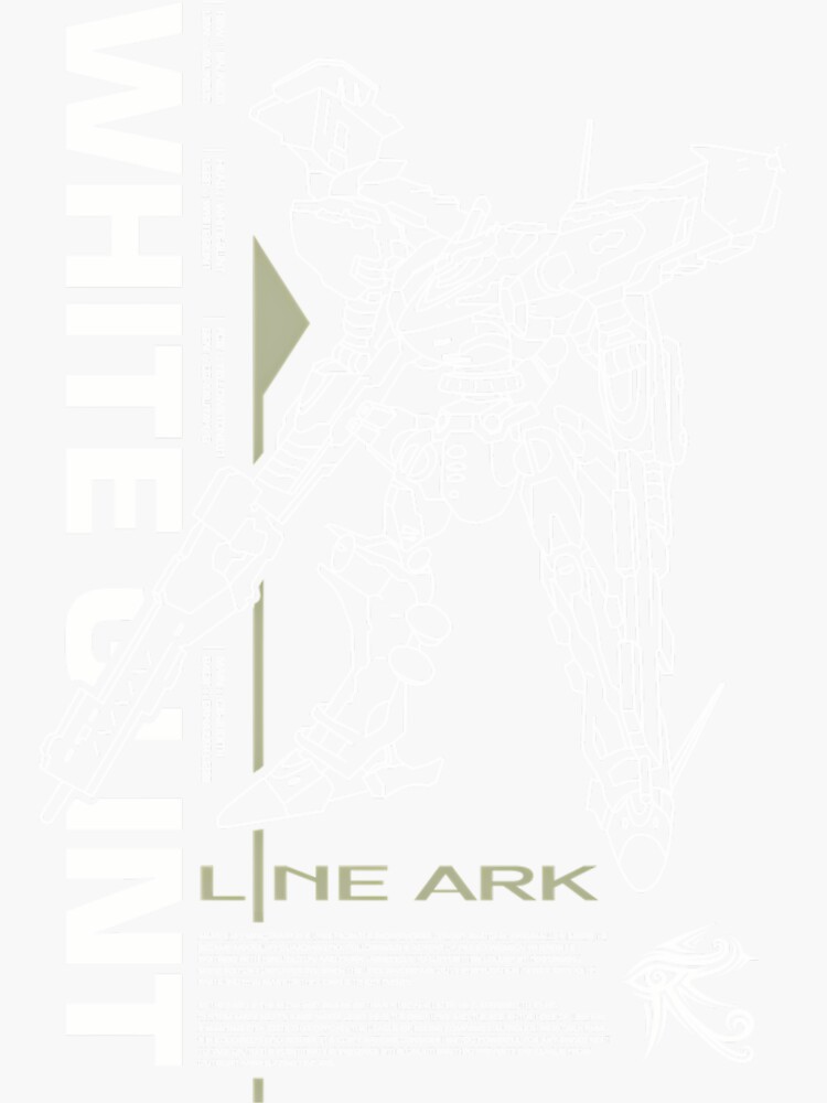 "Armored Core 4 - Line Ark - Mech - White Glint - Negative" Sticker for ...