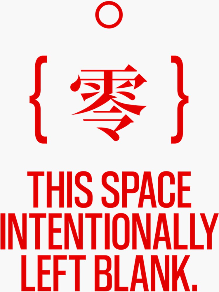 "This Space Intentionally Left Blank0 Clean Red" Sticker for Sale by ...