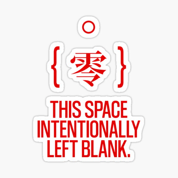 "This Space Intentionally Left Blank0 Clean Red" Sticker for Sale by ...