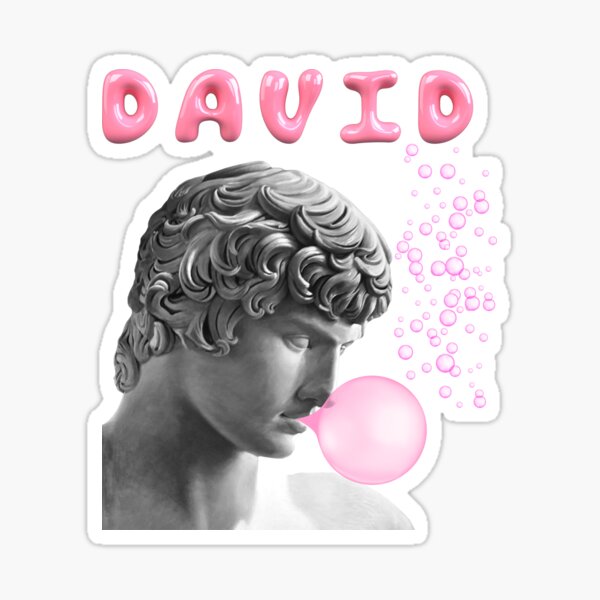 "David with bubble gum Statue Art" Sticker by etoileartshirts | Redbubble