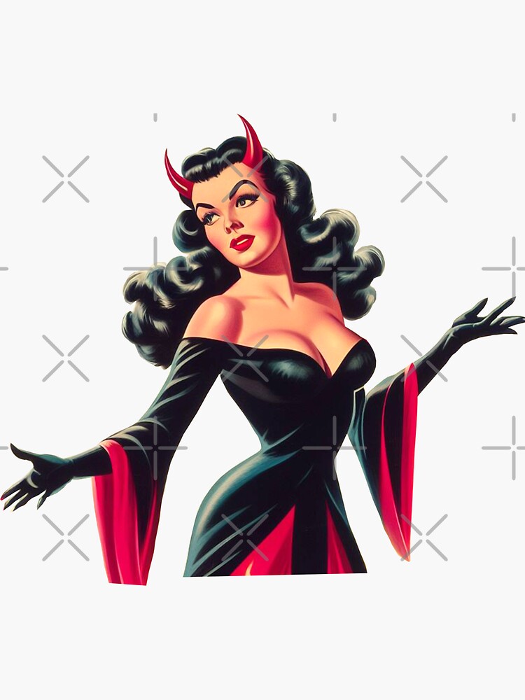 "Vintage She-Devil Pin-up" Sticker for Sale by PulpVintage | Redbubble