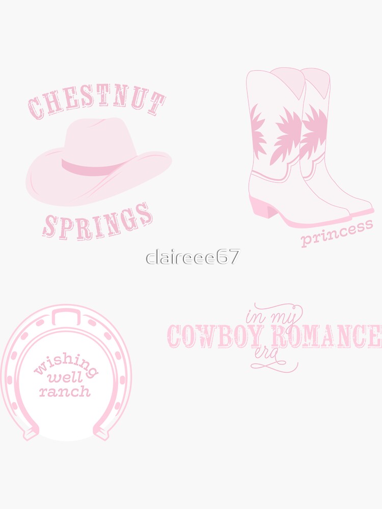 "Chestnut Springs Cowboy Romance Book Illustrations" Sticker for Sale ...