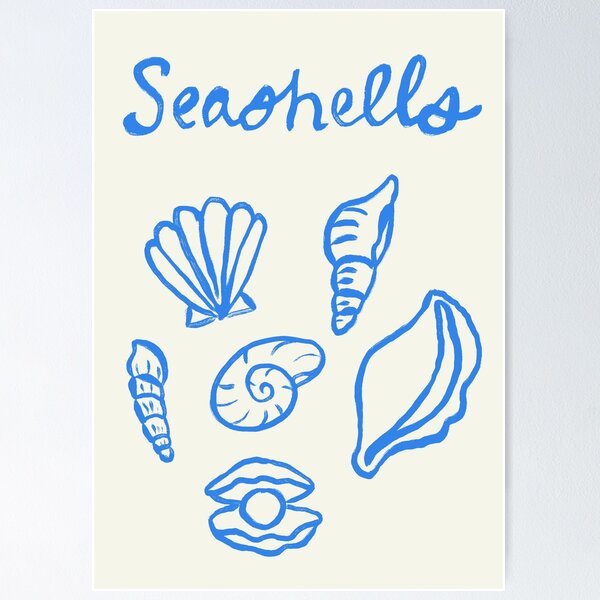 "Seashell Doodles, Seashell Line Art, Minimalism Seashell Design ...