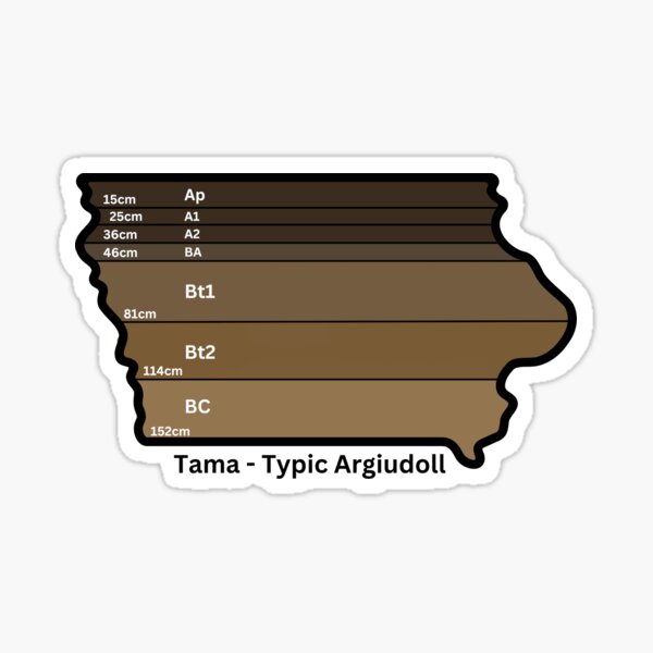 "Iowa State Soil- Tama" Sticker for Sale by Cat00Tome | Redbubble