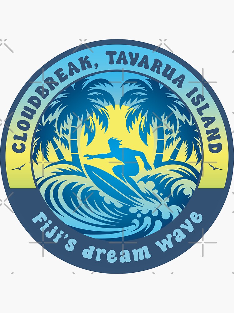"Cloudbreak Tavarua Island Fiji Surfing Design" Sticker for Sale by ...
