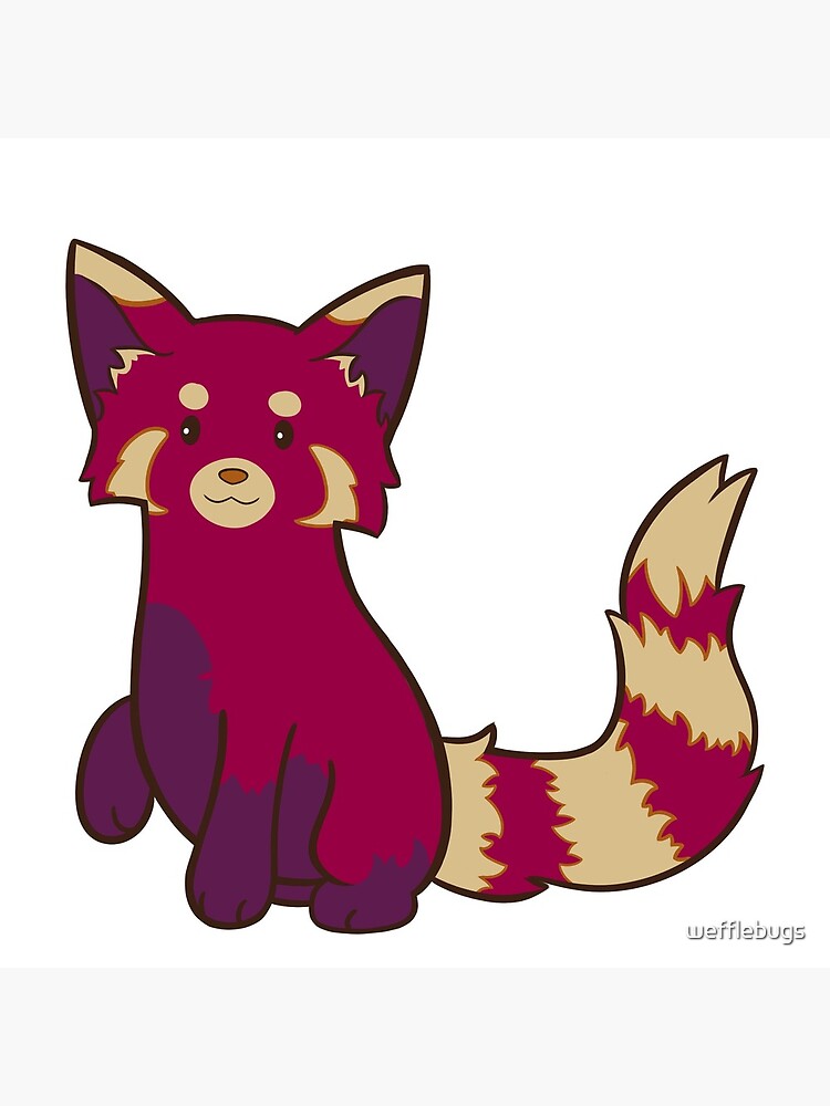 "Blueberry Red Panda " Poster for Sale by wefflebugs | Redbubble