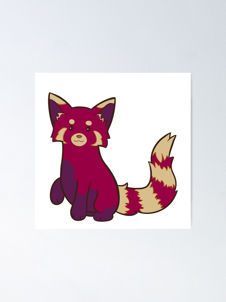 "Blueberry Red Panda " Poster for Sale by wefflebugs | Redbubble