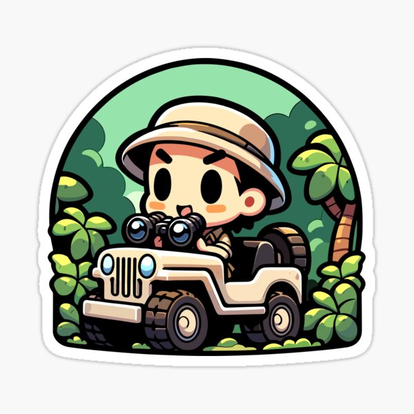 "Chibi Kawaii Jungle Explorer" Sticker for Sale by TillysCuteCanva ...