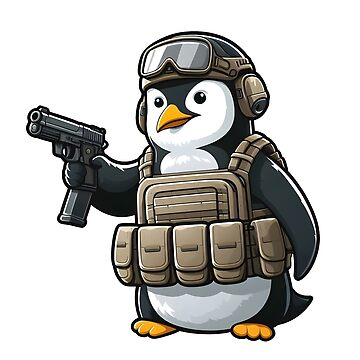 "Tactical Penguin " Sticker for Sale by RAWLIFEGRAPHIC | Redbubble